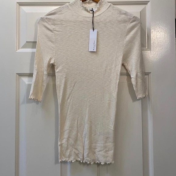 Tops | Nwt Micheal Stars Billie Rhodes Rib Shirt In Chalk Cream Size Os ...